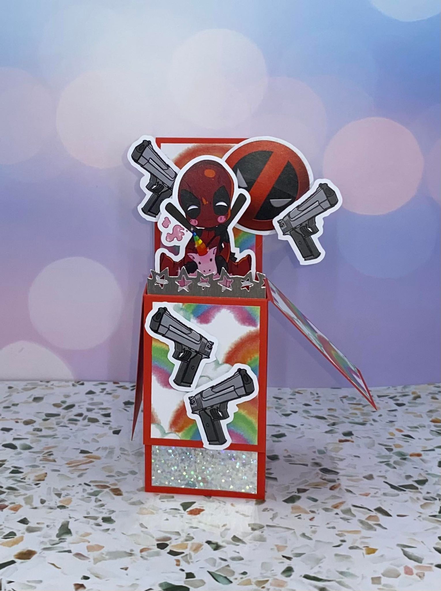 Deadpool 3D Pop Up Card | Callieandra Cards and Gifts